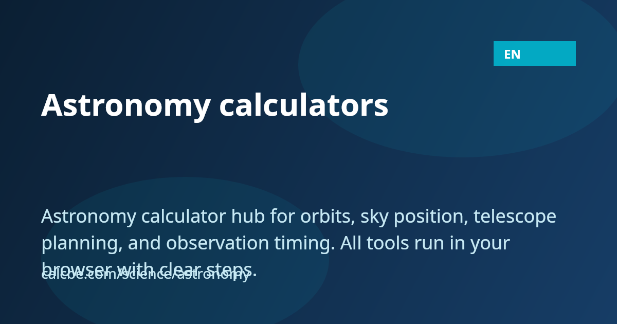 Astronomy calculators | CalcBE