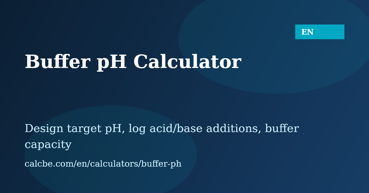 Buffer pH (Henderson–Hasselbalch) with steps — design | CalcBE