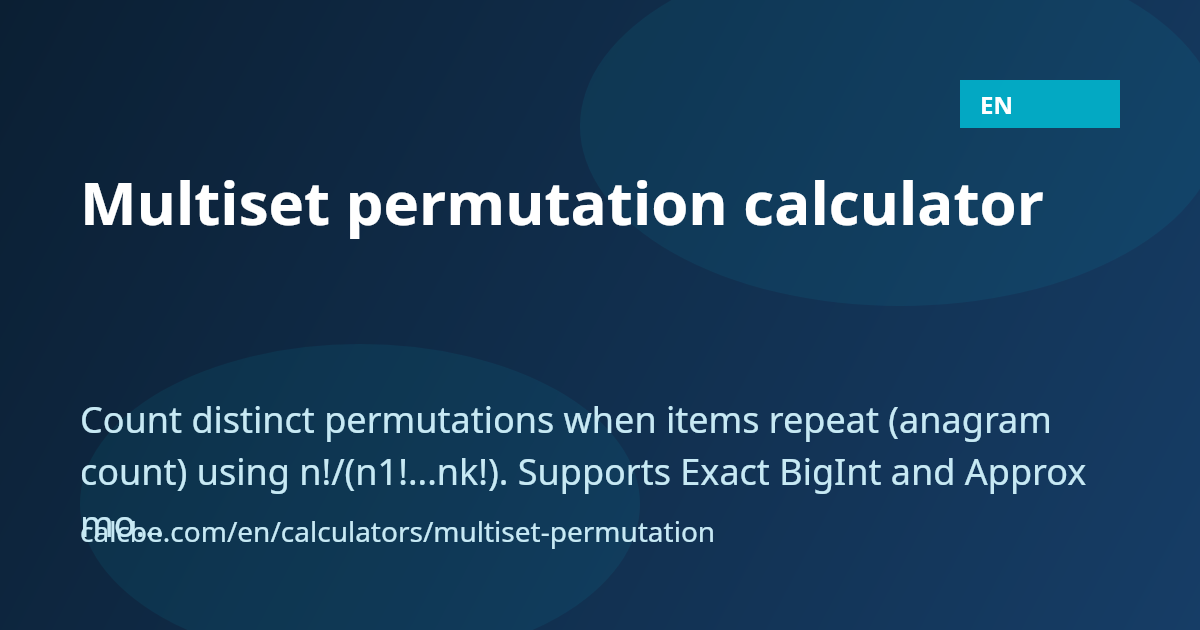 Multiset permutation calculator | CalcBE