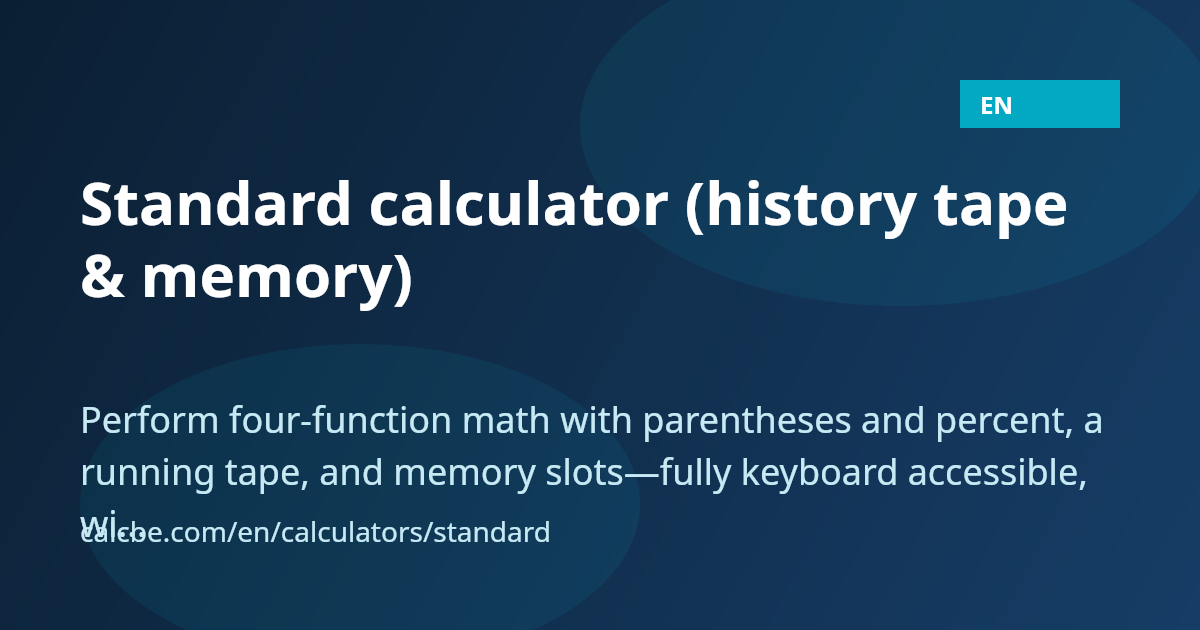 Standard calculator (history tape & memory) | CalcBE