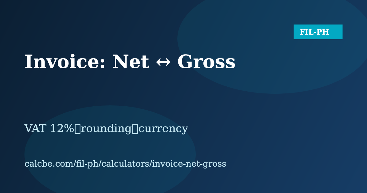 Invoice: Net ↔ Gross (VAT isinama/inalis)