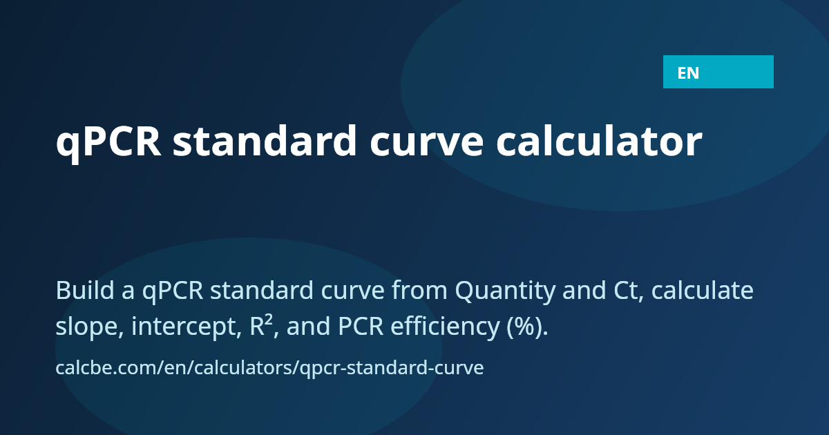 qPCR standard curve calculator | CalcBE